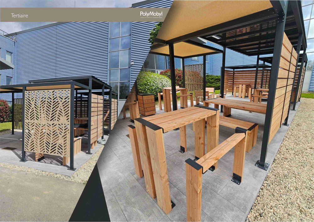 An outdoor break area for employees - Polymobyl